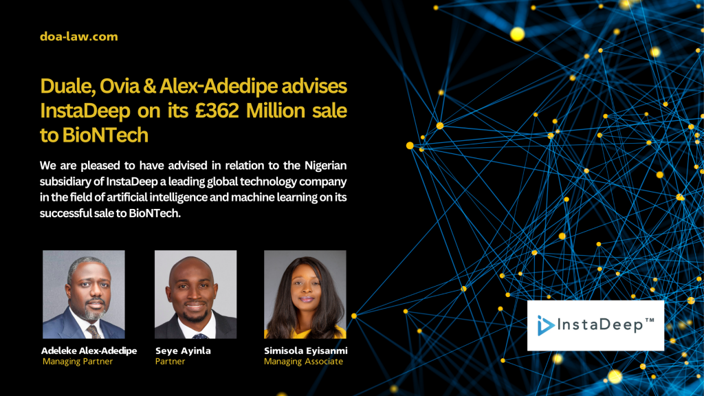 Duale, Ovia & Alex-Adedipe Advises InstaDeep on its Sale to BioNTech. | A Leading Commercial ...